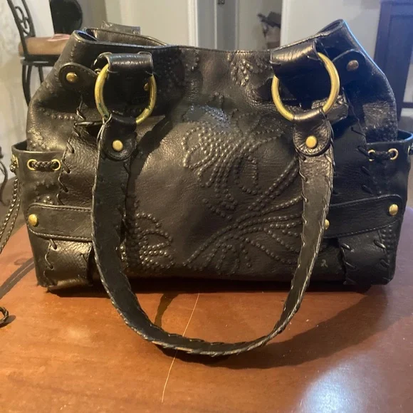 Kooba | Bags | Kooba Sienna Black Leather Large Tote Shoulder Bag ...
